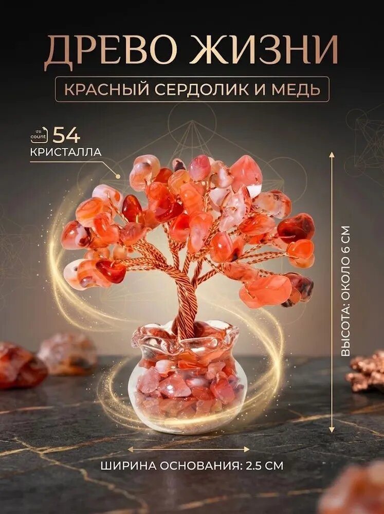 Интерьерный сувенир "Денежное дерево" из натуральных кристаллов Хрустальное дерево на удачу и богатство, оберег для дома и офиса. Декор ручной работы, подарок