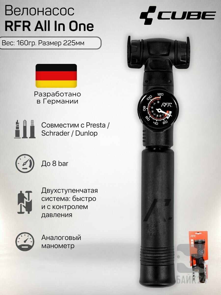 Насос для велосипеда RFR All In One Black, HPP