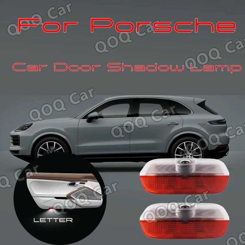 Автомобильный дверной светильник для Porsche Cayenne Macan, проектор, приветственная лампа Boxster Cayman 911 718, Panamera, лазерное стекло