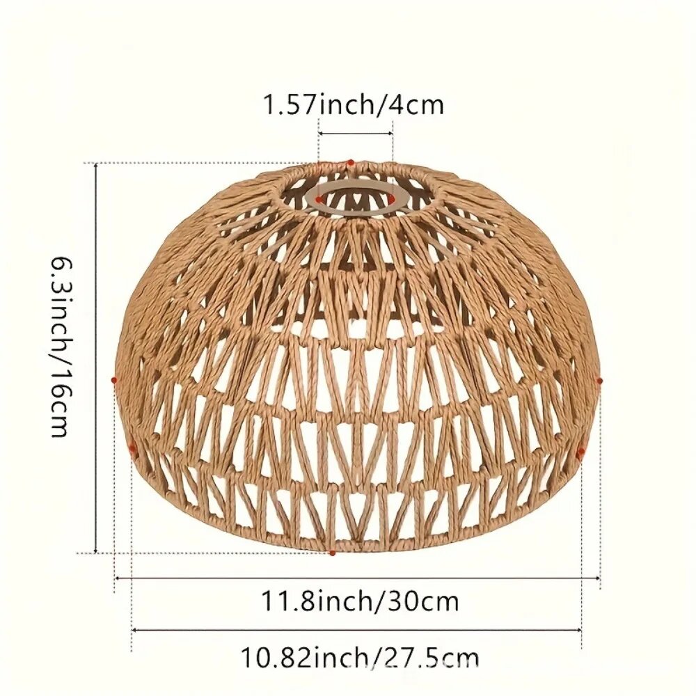 Плетеный абажур Woven Lampshade 8, Коричневый