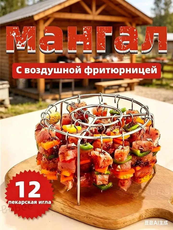 Шпажки для шашлыка в фритюрнице, 12 шт