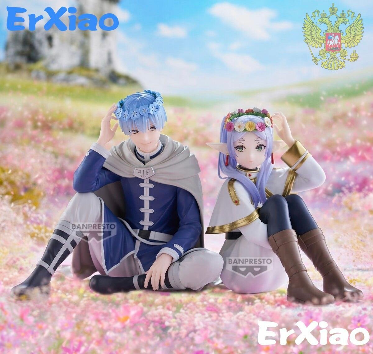 Аниме Фигурка Bandai BANPRESTO ESPRESTO , Провожающая в последний путь Фрирен / Sousou no Frieren , Фрирен 13cm + Химмель 15cm Flower Crown