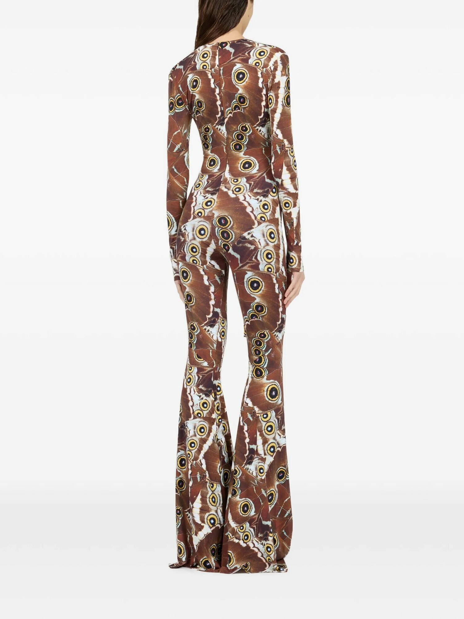 Комбинезон Roberto Cavalli Butterfly-print flared-hem jumpsuit, размер 40 — фото 1