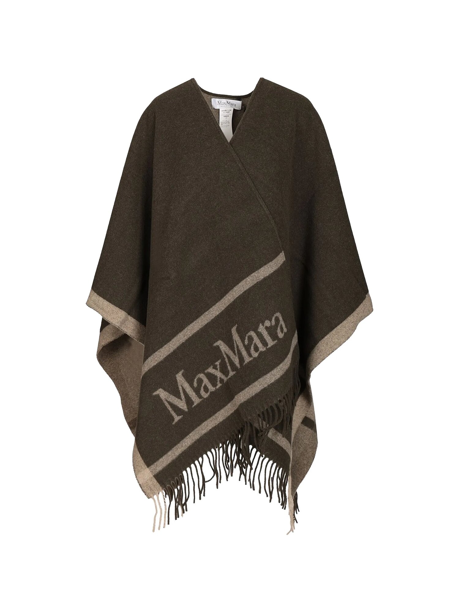 Накидка Logo-jacquard fringed-hem poncho