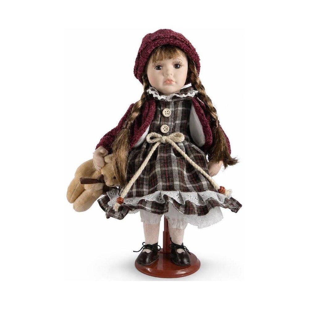 Polly Dolls YF-12694 Кукла фарфоровая 12- на подставке дженни, polly dolls