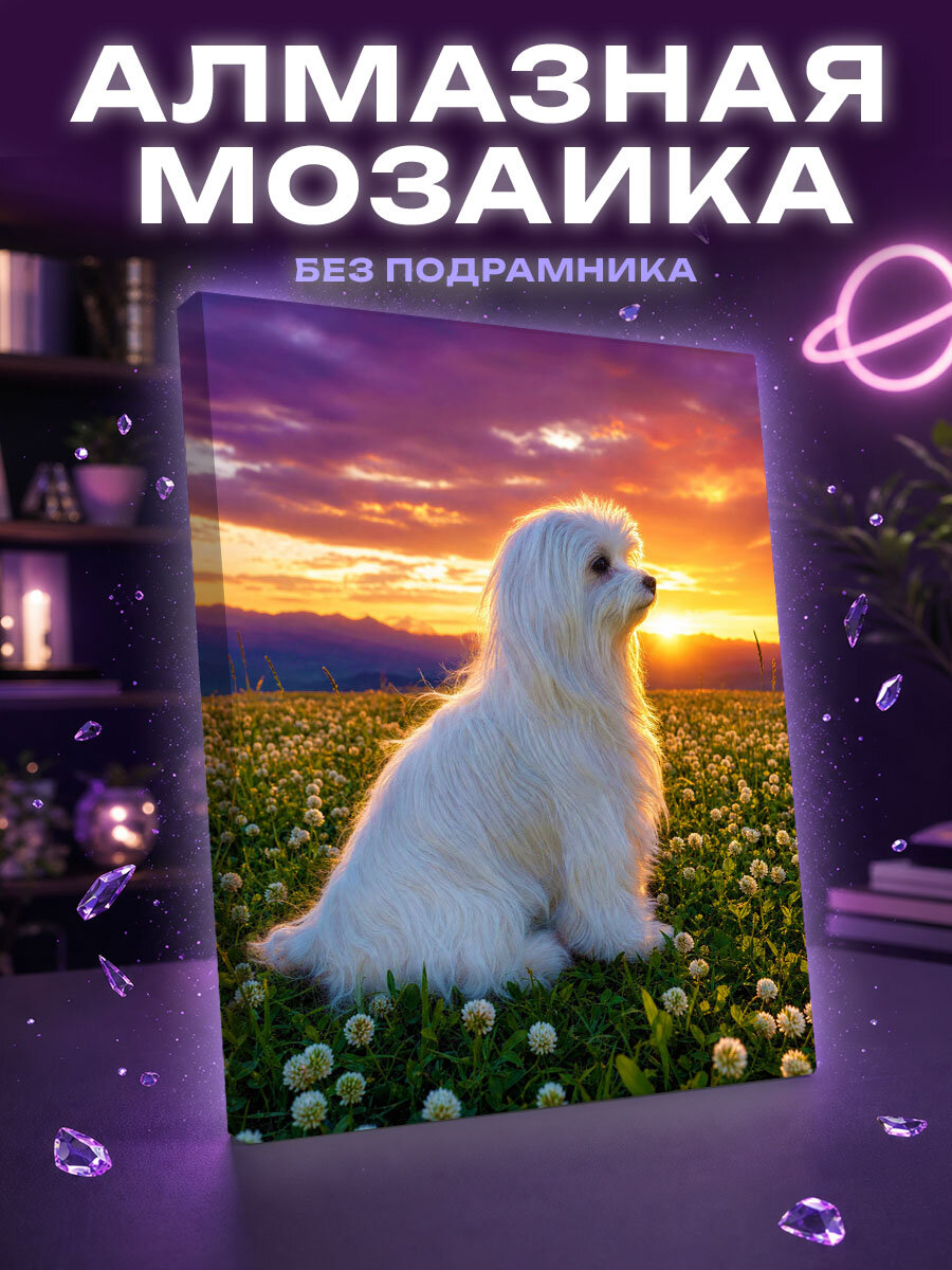 Алмазная мозаика Мальтезе в альпийском клевере