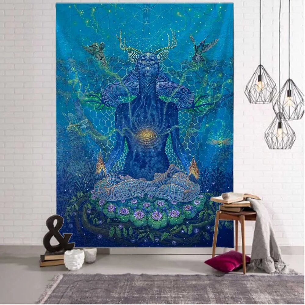 Психоделический гобелен из полиэстера 90x75cm, Цвет
