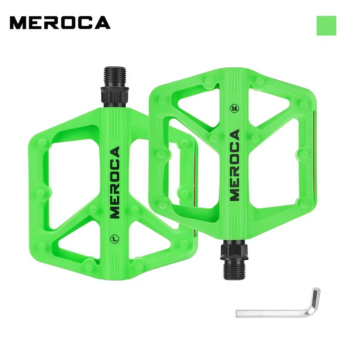 MEROCA Педали для горного велосипеда платформенные синие Зеленый, Green