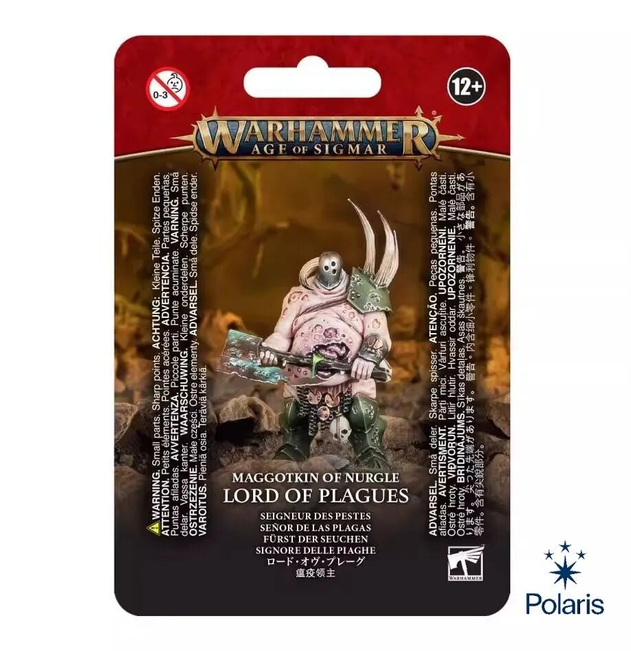 Warhammer Age of Sigmar Maggotkin of Nurgle Lord of Plagues, набор миниатюр для сборки и покраски, 1 модель, 40mm основание