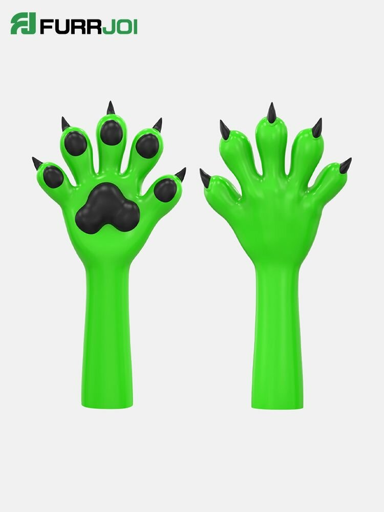 Furrjoi Новые силиконовые перчатки-лапы Silicone Furry Dog Paws, 11 расцветок, черные подушечки, глянцевые звериные лапы для фурсьют косплея