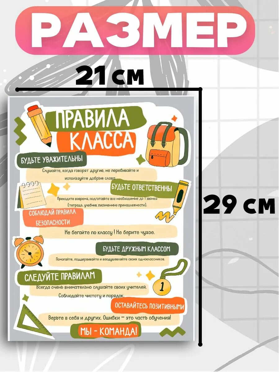 Постеры на стену Правила класса — фото 1
