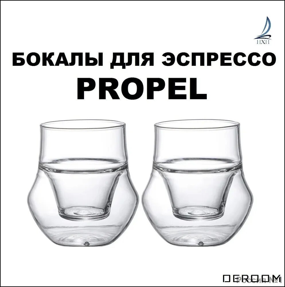 Набор бокалов для эспрессо PROPEL, 50 мл, 2 шт, из боросиликатного стекла, 85х80 мм
