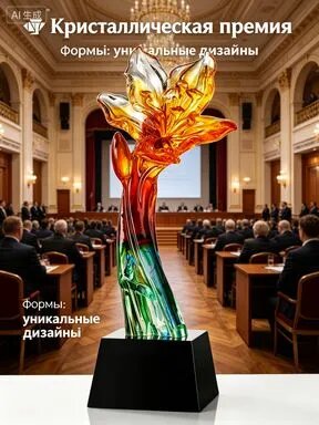 Прозрачный хрустальный кубок с золотой звездой для награждения персонализированная гравировка