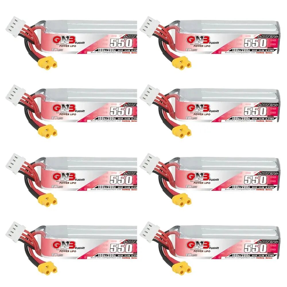 Литиевая батарея GNB 3S 550mAh 100C/200C 11.4V Lipo Battery Rechargeable Battery