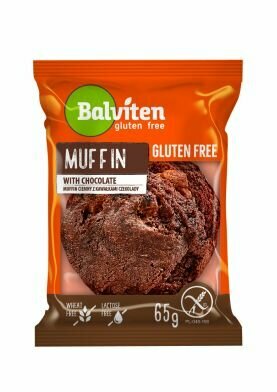 Маффин с темным шоколадом Balviten без глютена 10 шт x 65 г