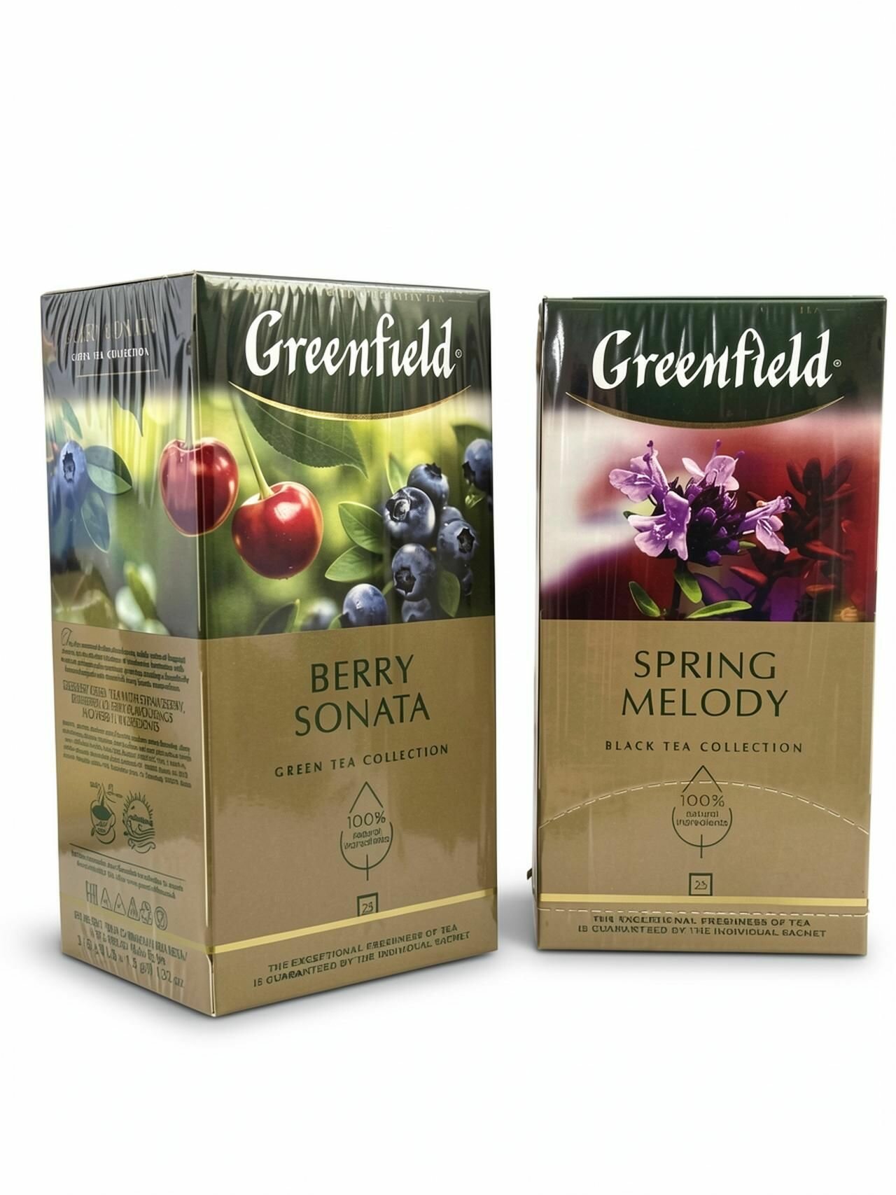 Чай Greenfield Spring Melody и Berry Sonata 25 пакетиков / Весенняя мелодия и ягодная соната