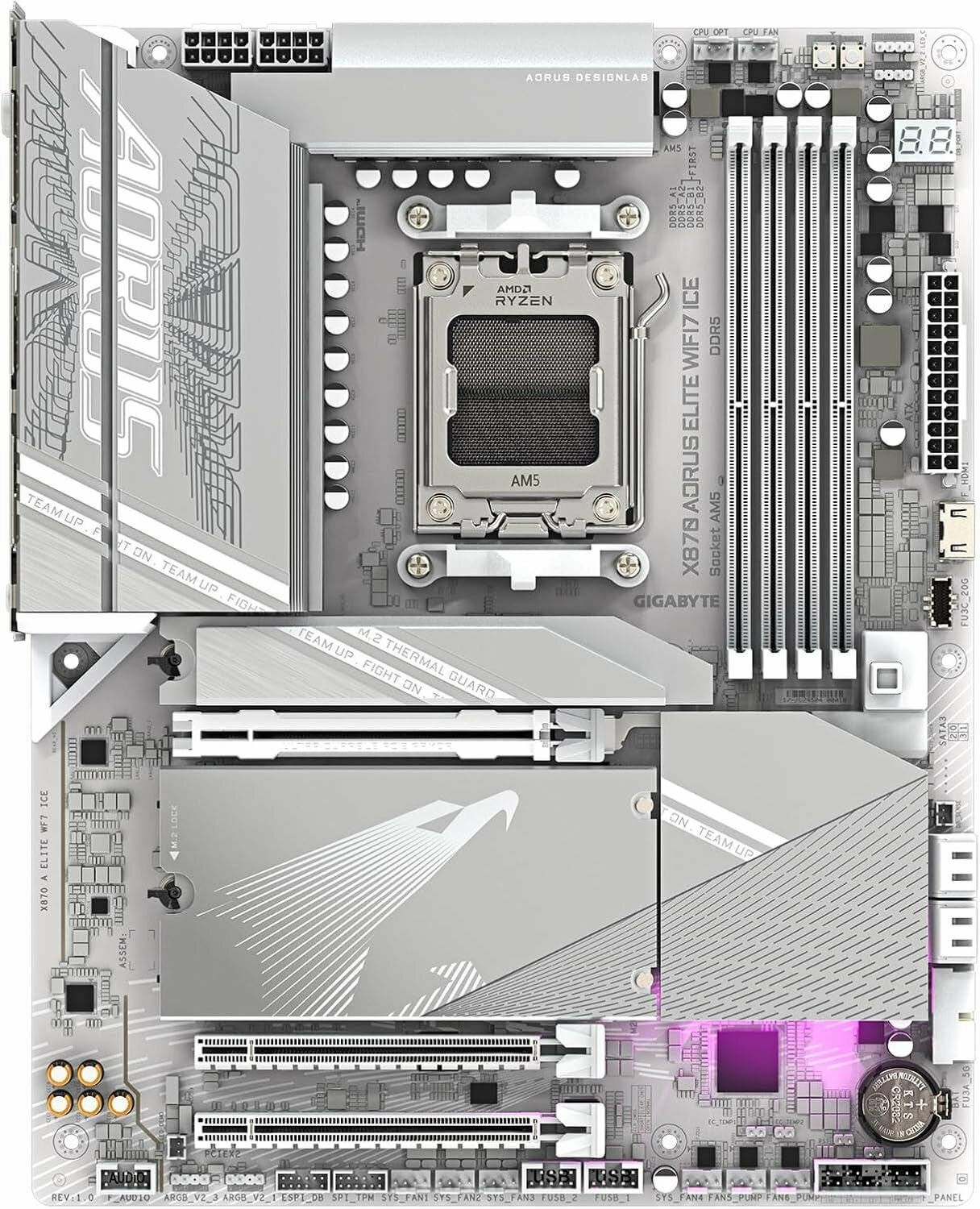 Материнская плата AM5 Gigabyte X870 AORUS ELITE WIFI7 ICE