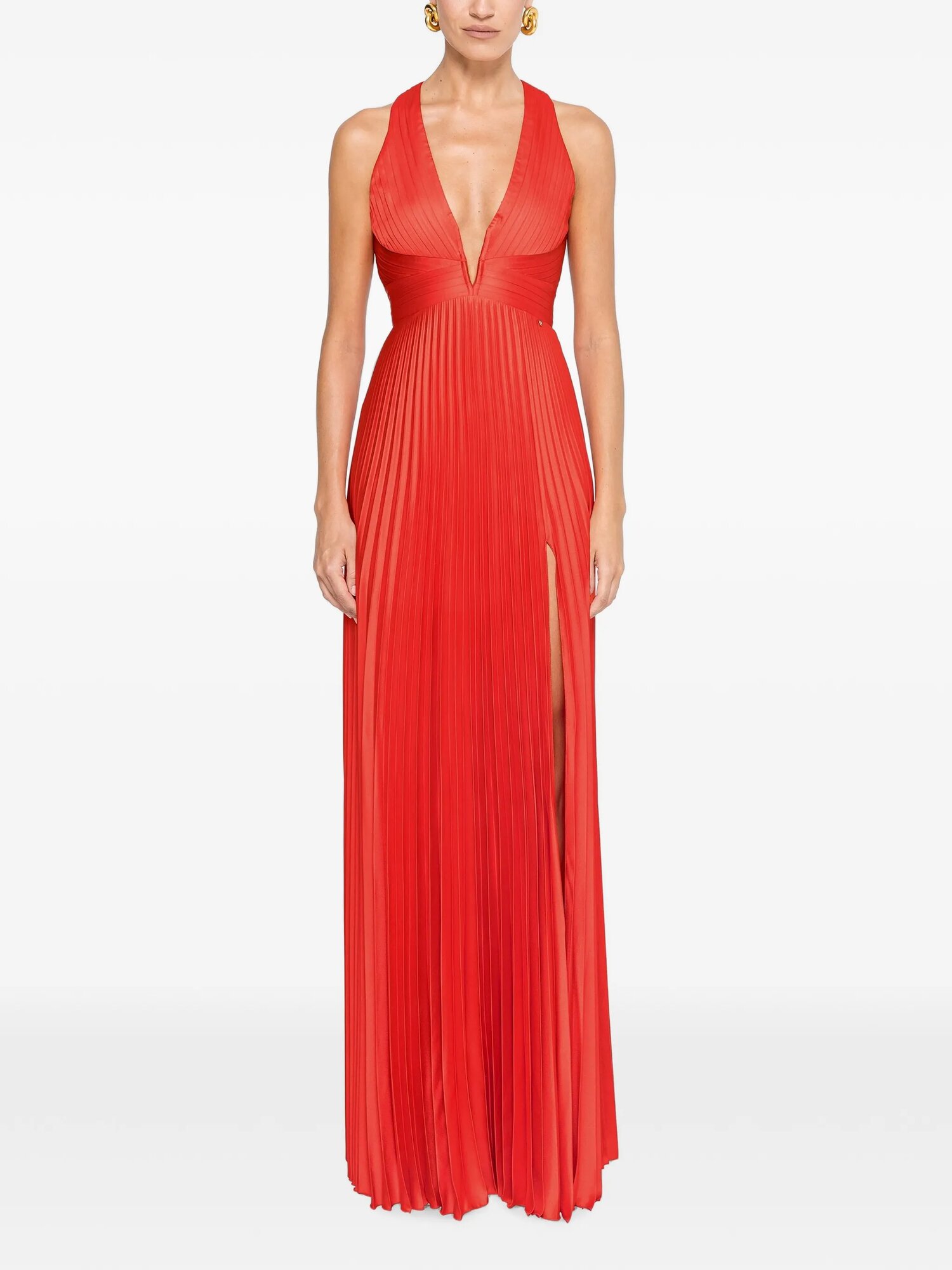 Платье Pleated satin maxi dress
