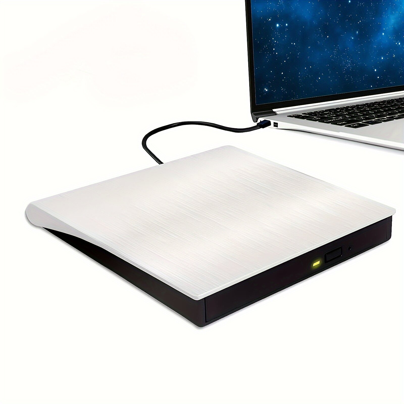 Внешний портативный DVD-привод USB 3.0 Type-C, Plug & Play, быстрая передача данных для ноутбука и ПК, CD/DVD-плеер, белый