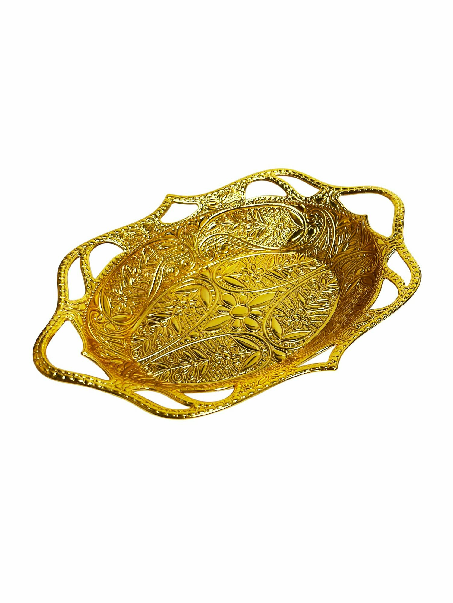 Блюдо сервировочное / конфетница золотистая, "Busem", 20х14см. Турция
