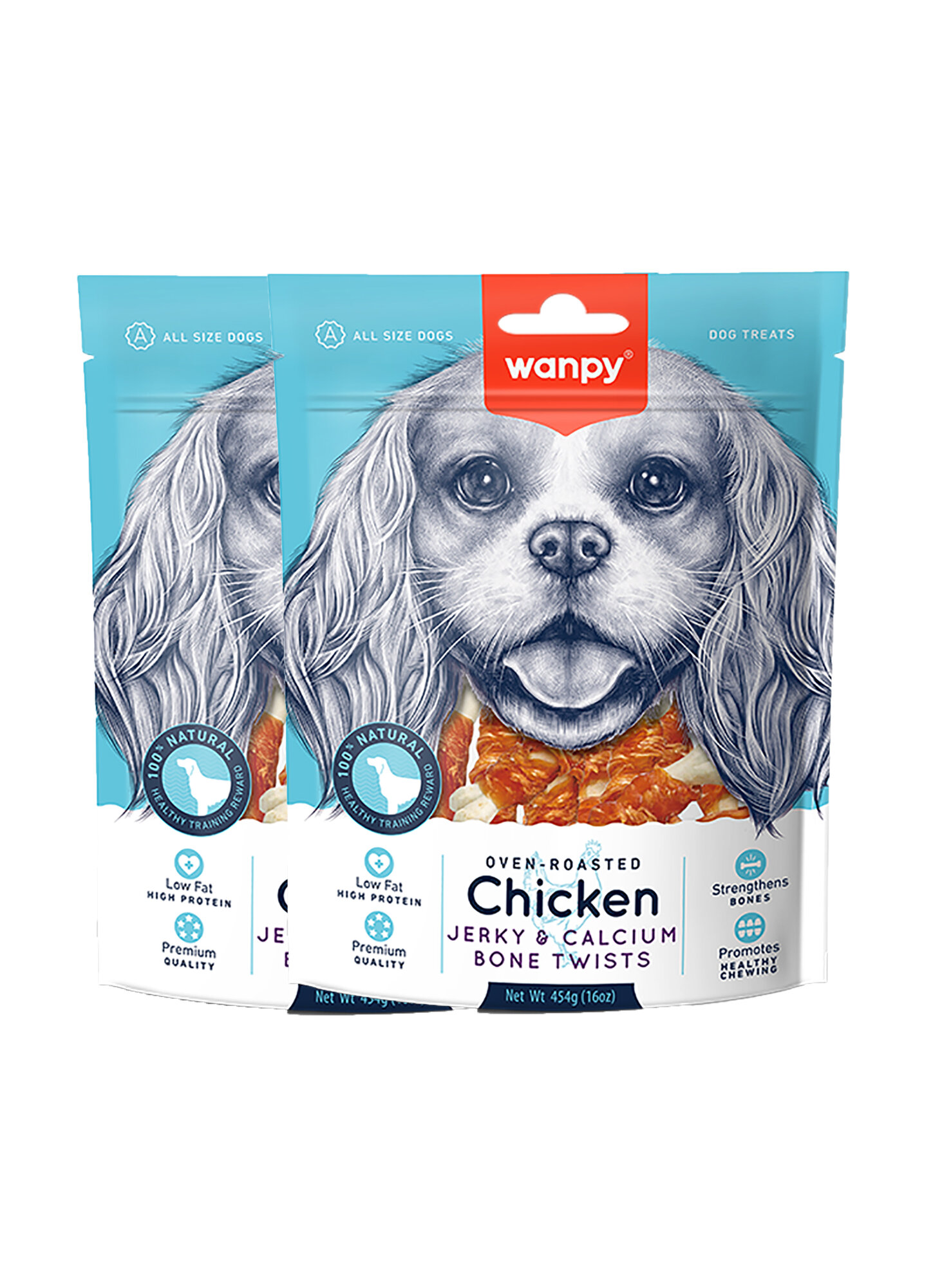 Wanpy Dog Лакомство для собак «Косточки из курицы» 100 г x 2 шт.