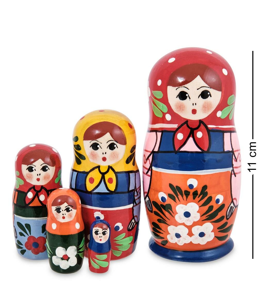 Матрёшка "Оленька", дерево, ручная роспись, 5,5 см х 5,5 см х 11,5 см — фото 1