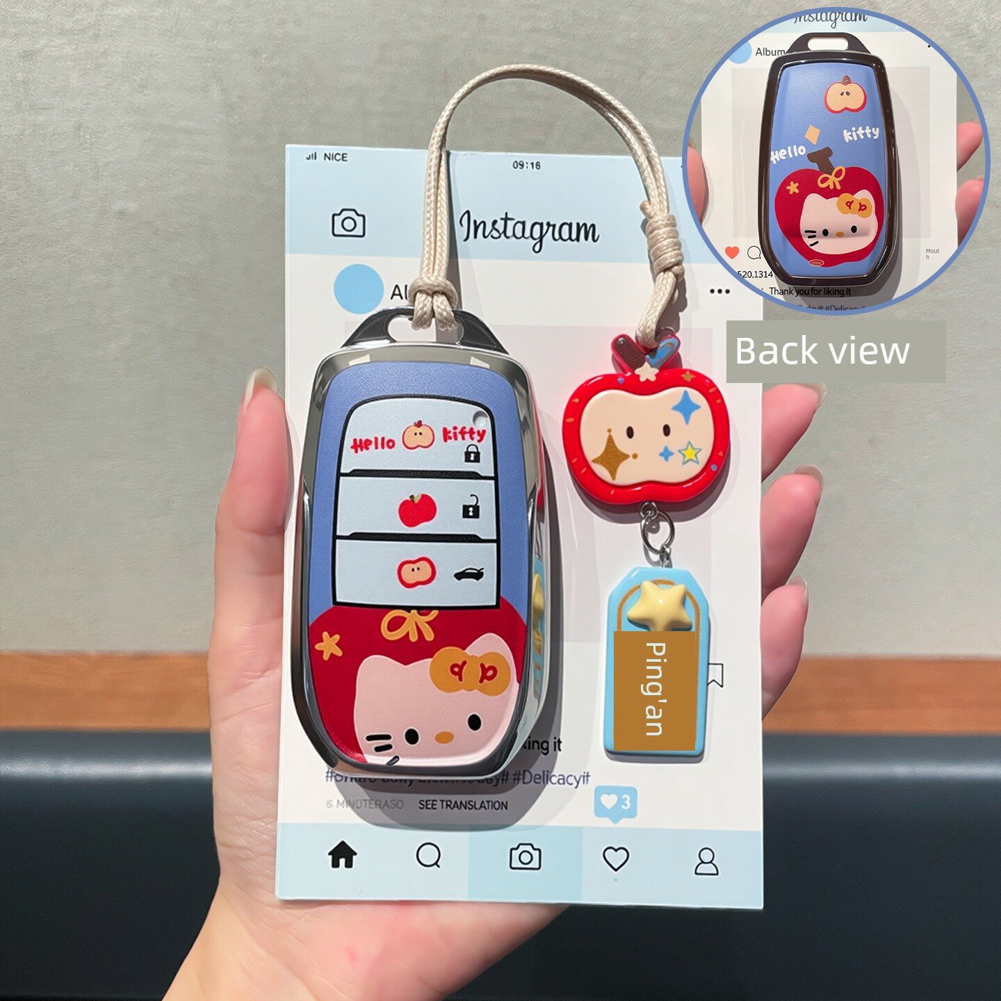Ключенс-браслет Apple Kitty Cat с амулетом для автомобилей Toyota - модный аксессуар совместимый с Corolla Camry