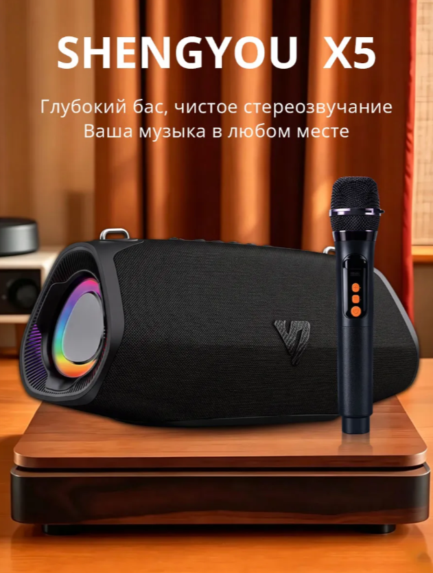 Беспроводная Bluetooth колонка Shengyou X5 +1 микрофон