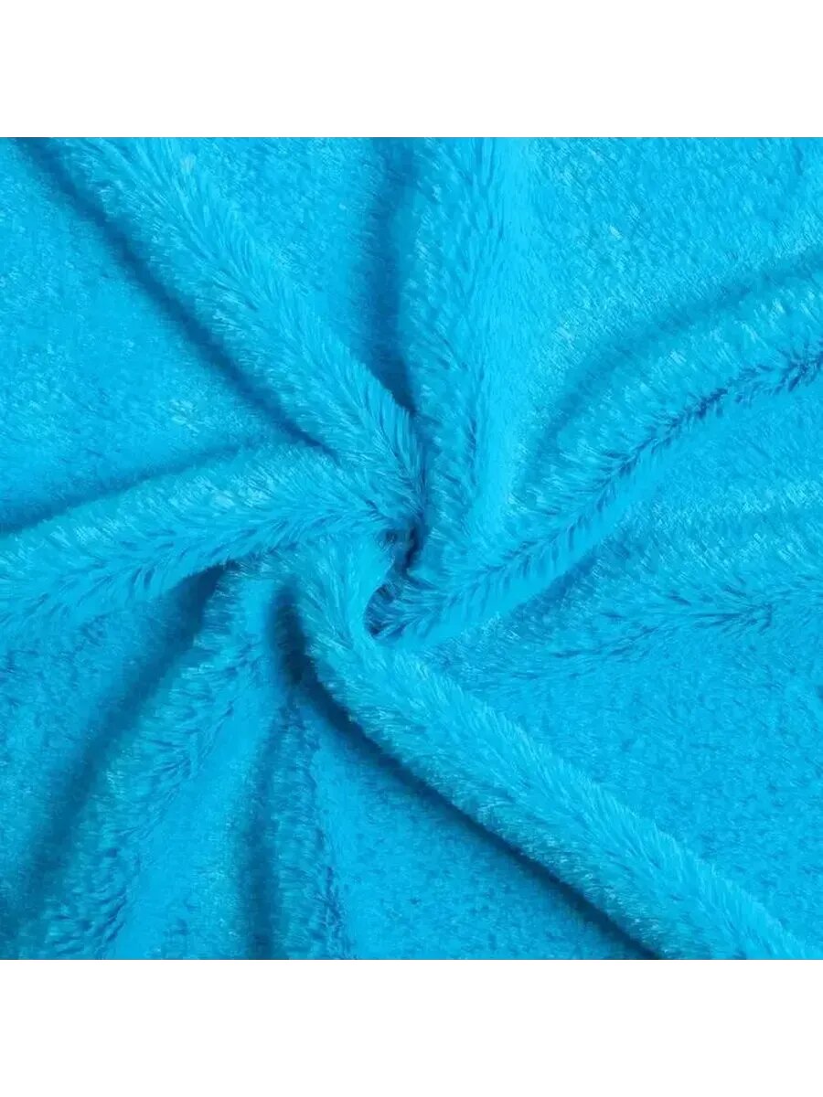 Меховой лоскут для рукоделия голубой, 50х50 см