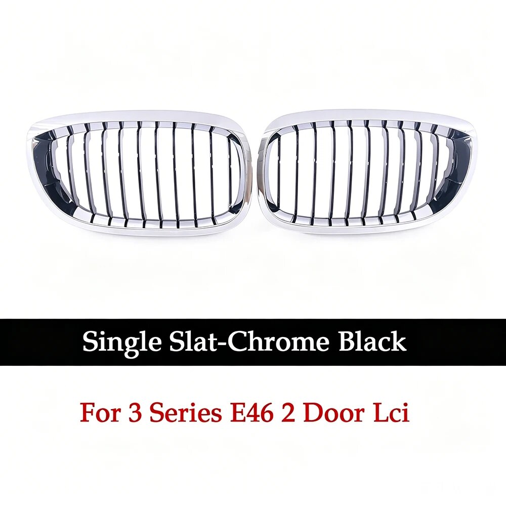 Решетка Радиатора (ноздри) Для BMW 3 Серии E46 LCI, 2-дверный Кабриолет, SIngle Chrome Black