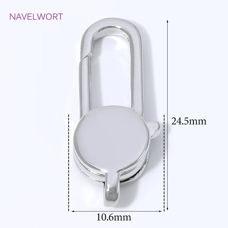 Застежки-лобстеры NAVELWORT золотые 18K латунные Белый, 1 piece, Rhodium Plated