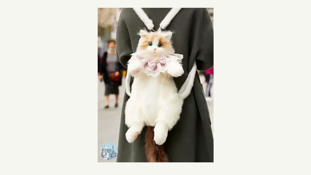 Рюкзак Милый плюшевый рюкзак в виде кошки Sanhua для девочек, школьный рюкзак для отдыха, сумка для путешествий — фото 1