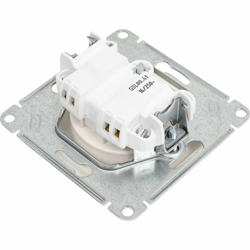 Розетка Systeme Electric Glossa без заземления,16А, 250В, механизм, молочный SE GSL000941 — фото 1