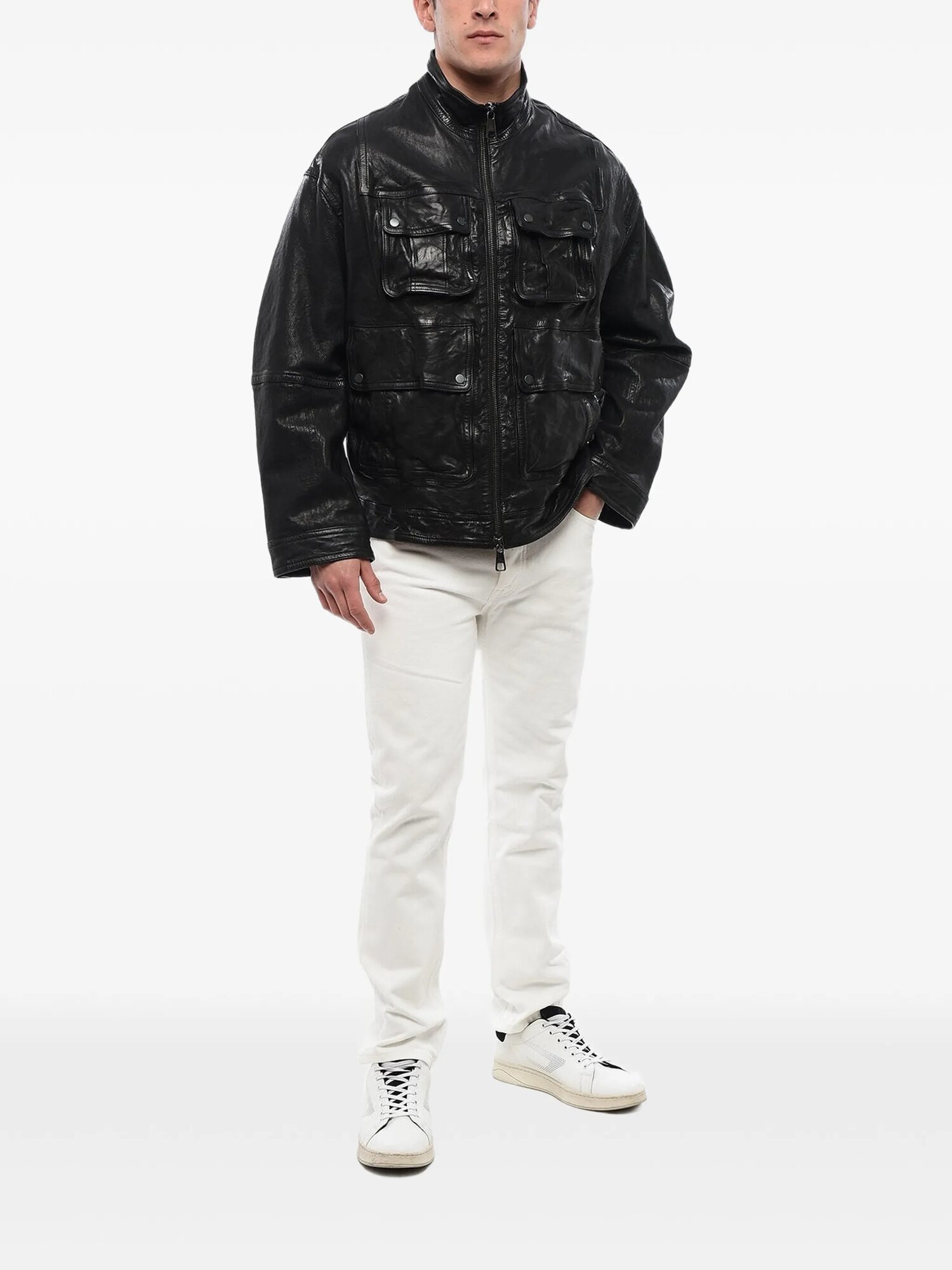 Куртка Neil Barrett Multi-pocket leather jacket, размер 50 — фото 1