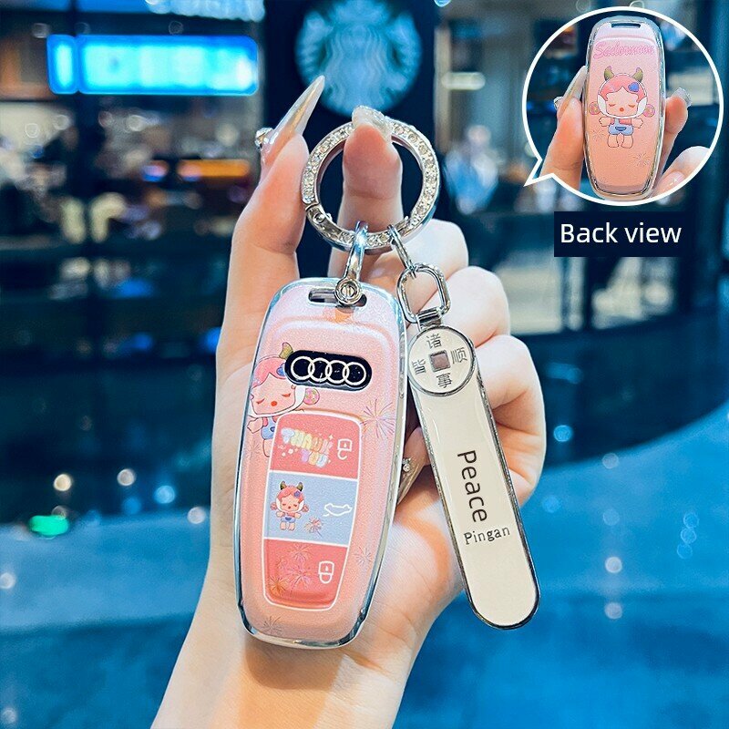 Ключевой браслет SP Girl с кристаллическим кольцом и номерным брелоком для Audi A4L/Q5L/A5