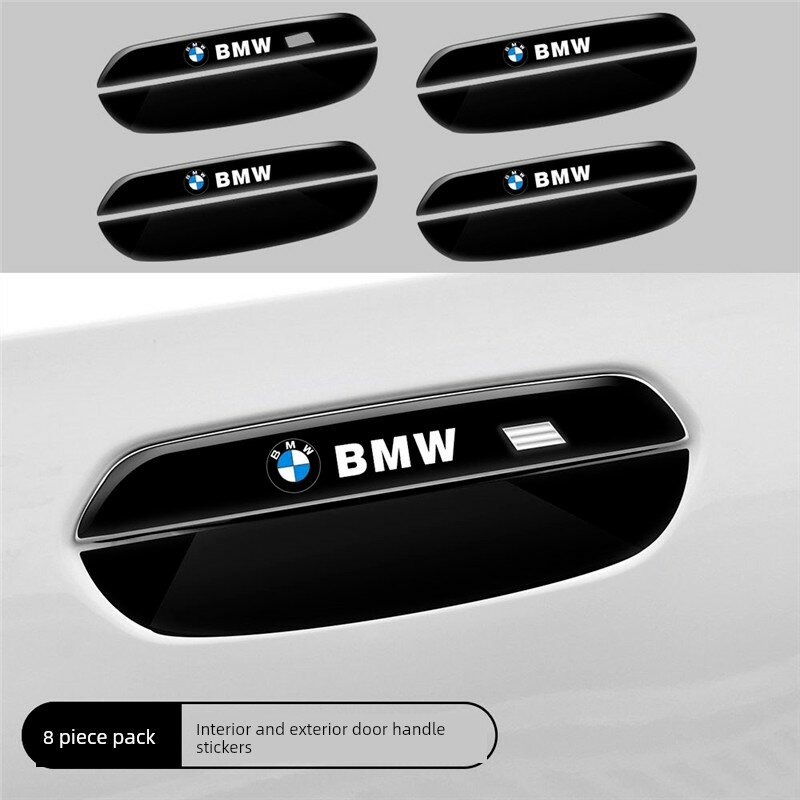 Черная защитная пленка для наружных и внутренних ручек дверей 2024 BMW 5 Series, набор 8 шт.