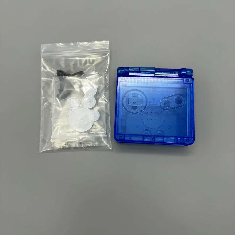 Прозрачный корпус для замены консоли Gameboy Advance SP GBA SP, запчасти для ремонта приставки, Gameboy Advance SP, Прозрачно-синий,