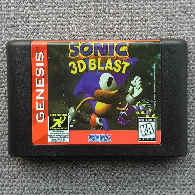 Картридж 16 bit SEGA Sonic 3D Blast Aнглийская версия игра для сега соник 3D 16-бит картридж
