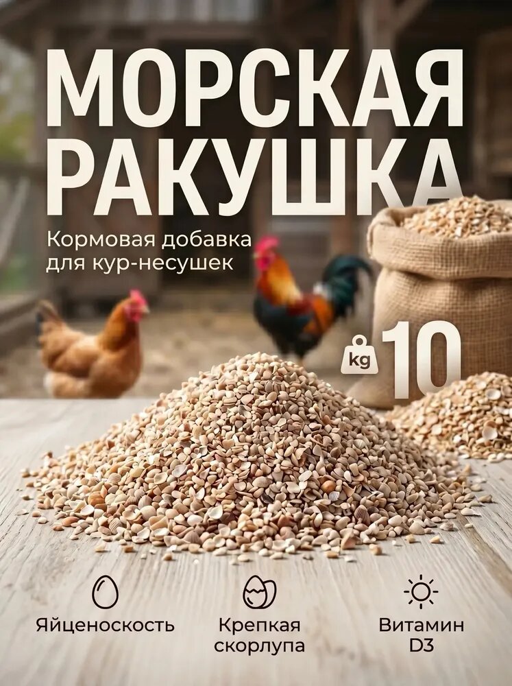 Ракушка кормовая 10 кг для кур несушек
