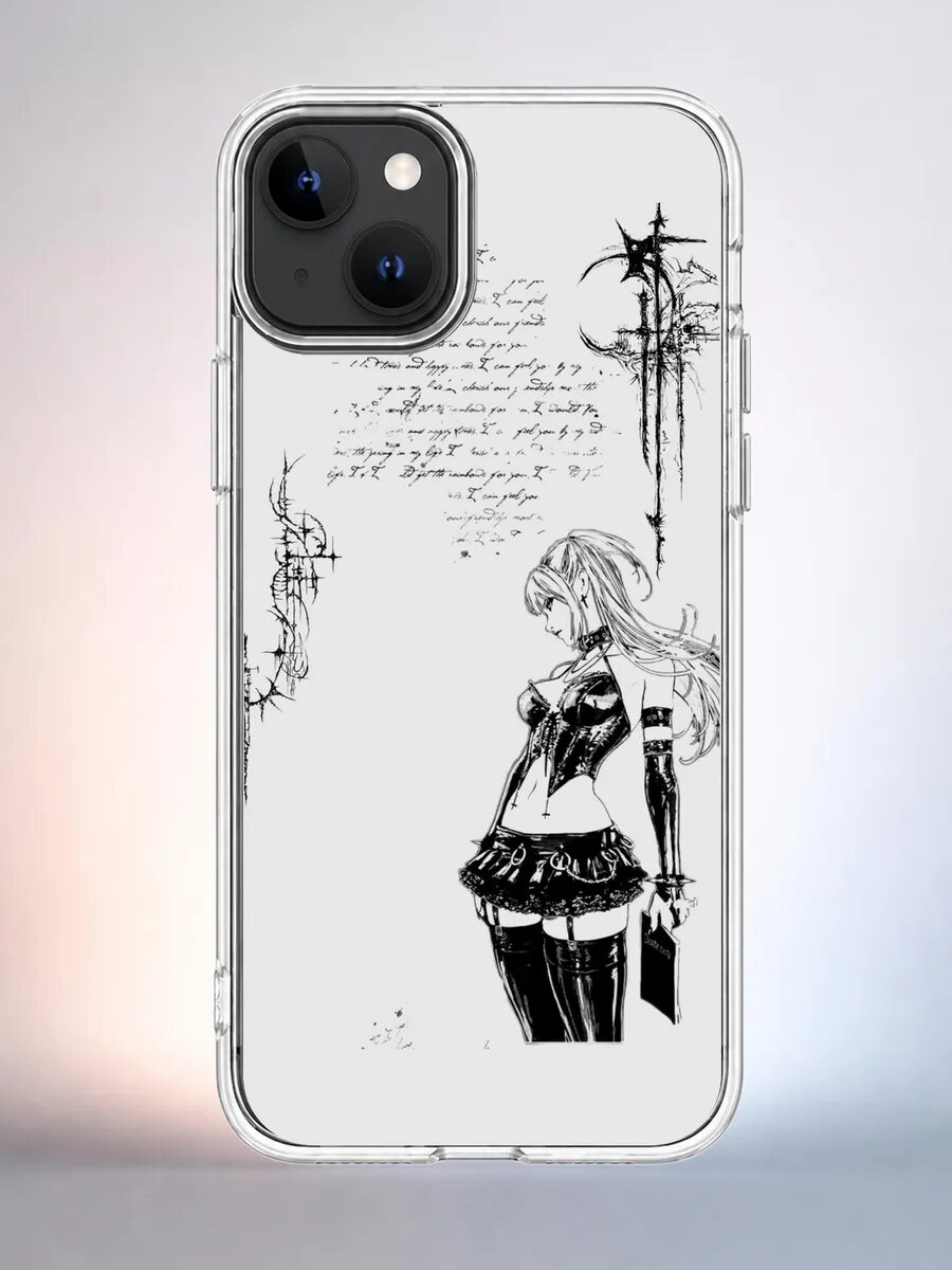 Чехол iPhone 13 готик-лолита профиль силиконовый прозрачный