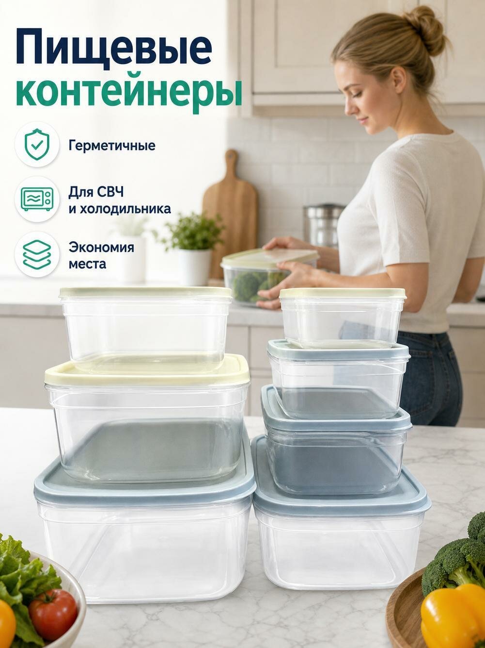 Набор контейнеров для еды, 7 шт