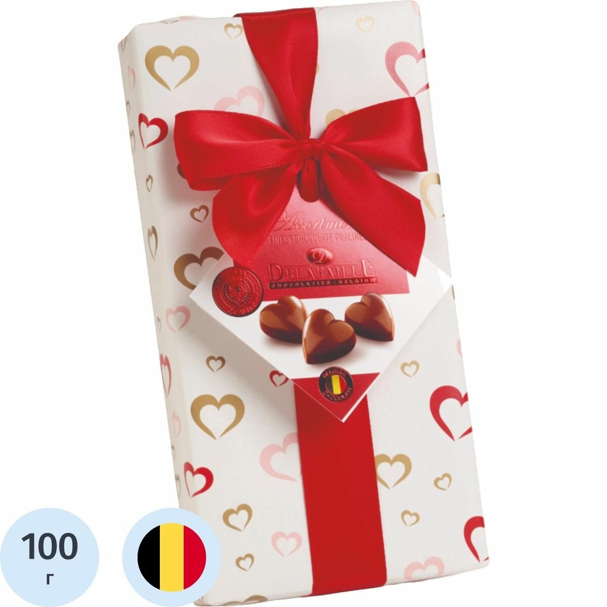 Конфеты Delafaille Пралине Сердца, 100г (2468488)
