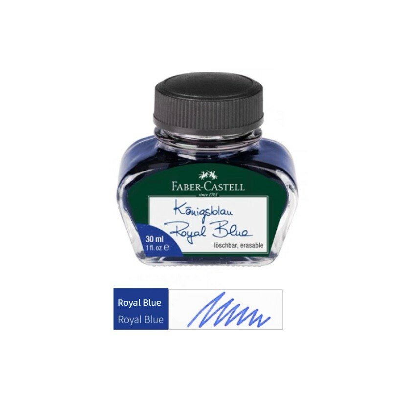 Faber-Castell 30ML Некарбоновая чернила для шариковых ручек, королевский синий, не засоряется, немецкое качество