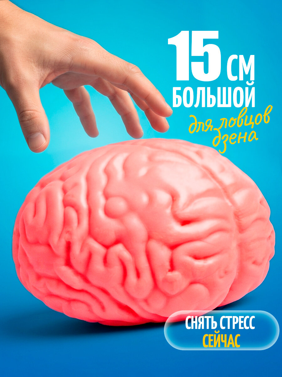 Игрушка антистресс для рук 1TOY Крутой замес Мозг, резиновая мялка, жмякалка, для детей, для взрослого