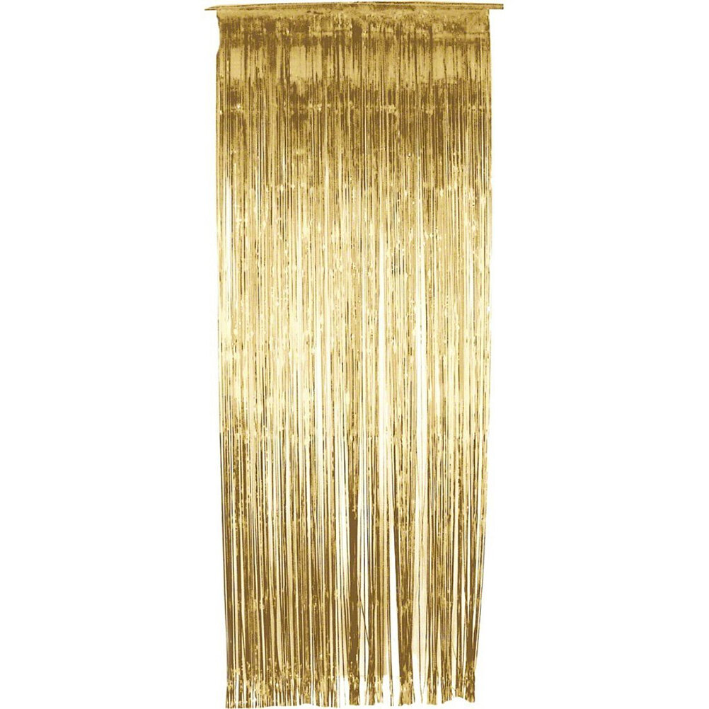 Золотая металлическая фойл fringe занавеска 300.00x100.00x0.10cm для праздничного декора