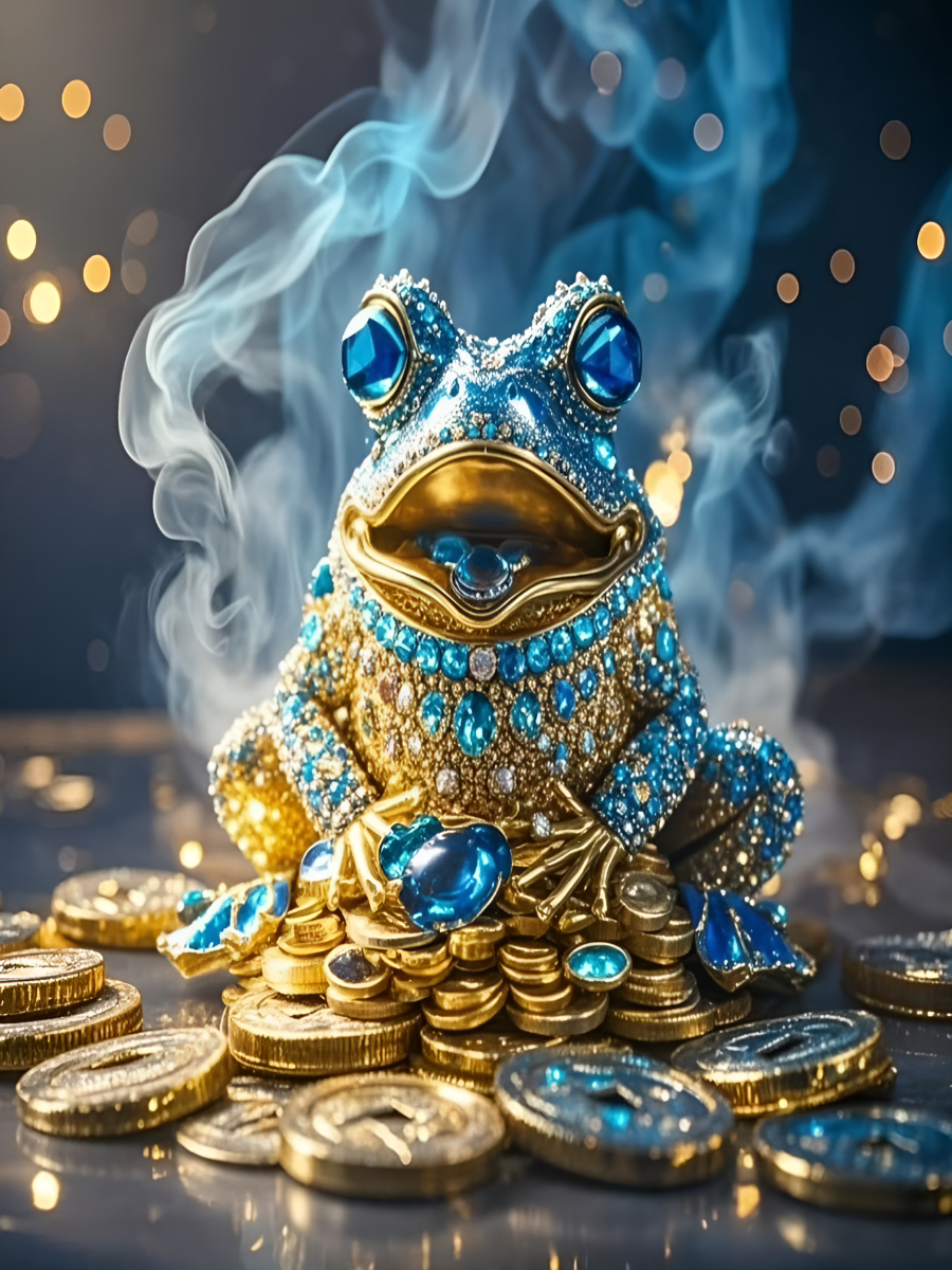 Алмазная мозаика на подрамнике 40x50 см. BoomBoomShop "Денежная жаба"