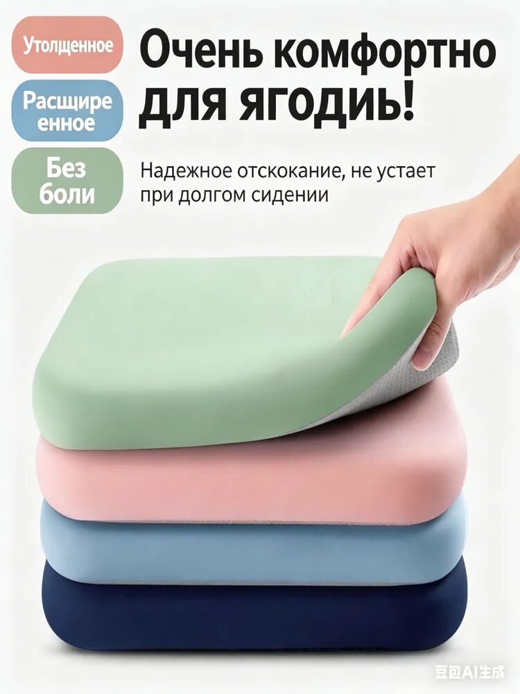 Подушка на стул Памяти пены подушка для сидения, офисная подкладка для долгого сидения, всесезонная универсальная подушка 40x40 см