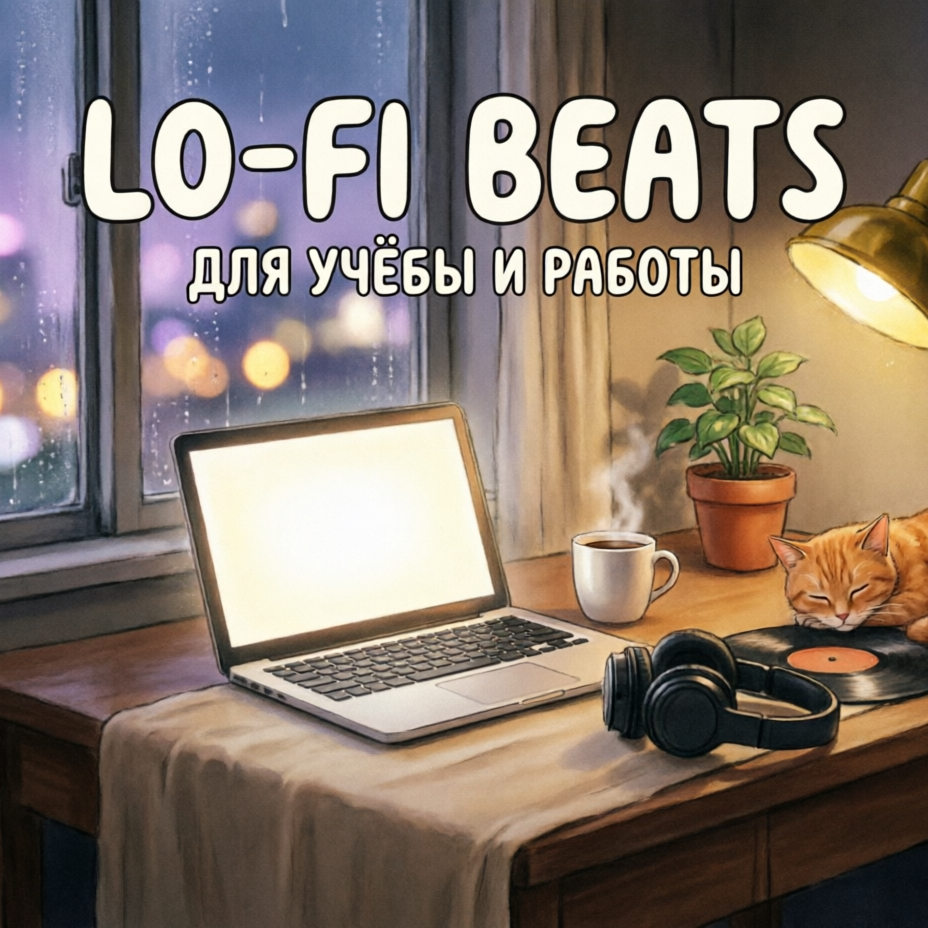 Фоновая музыка для учебы и работы. 10 mp3 Lo-Fi композиций в архиве.