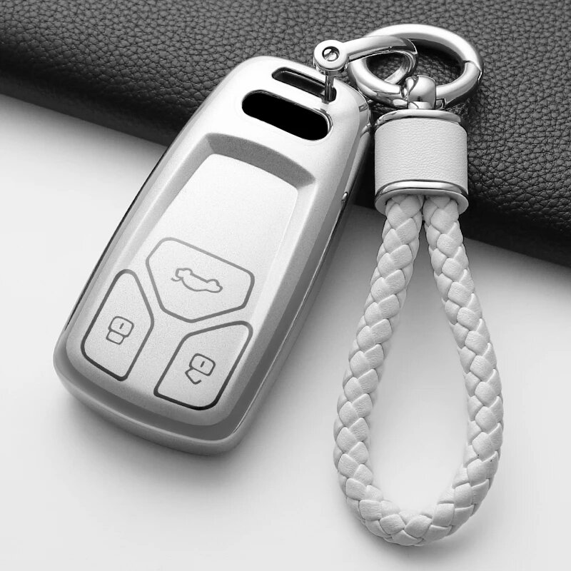 Новый роскошный чехол из ТПУ для автомобильного дистанционного ключа для Audi A4 B9 A5 Silver SetC