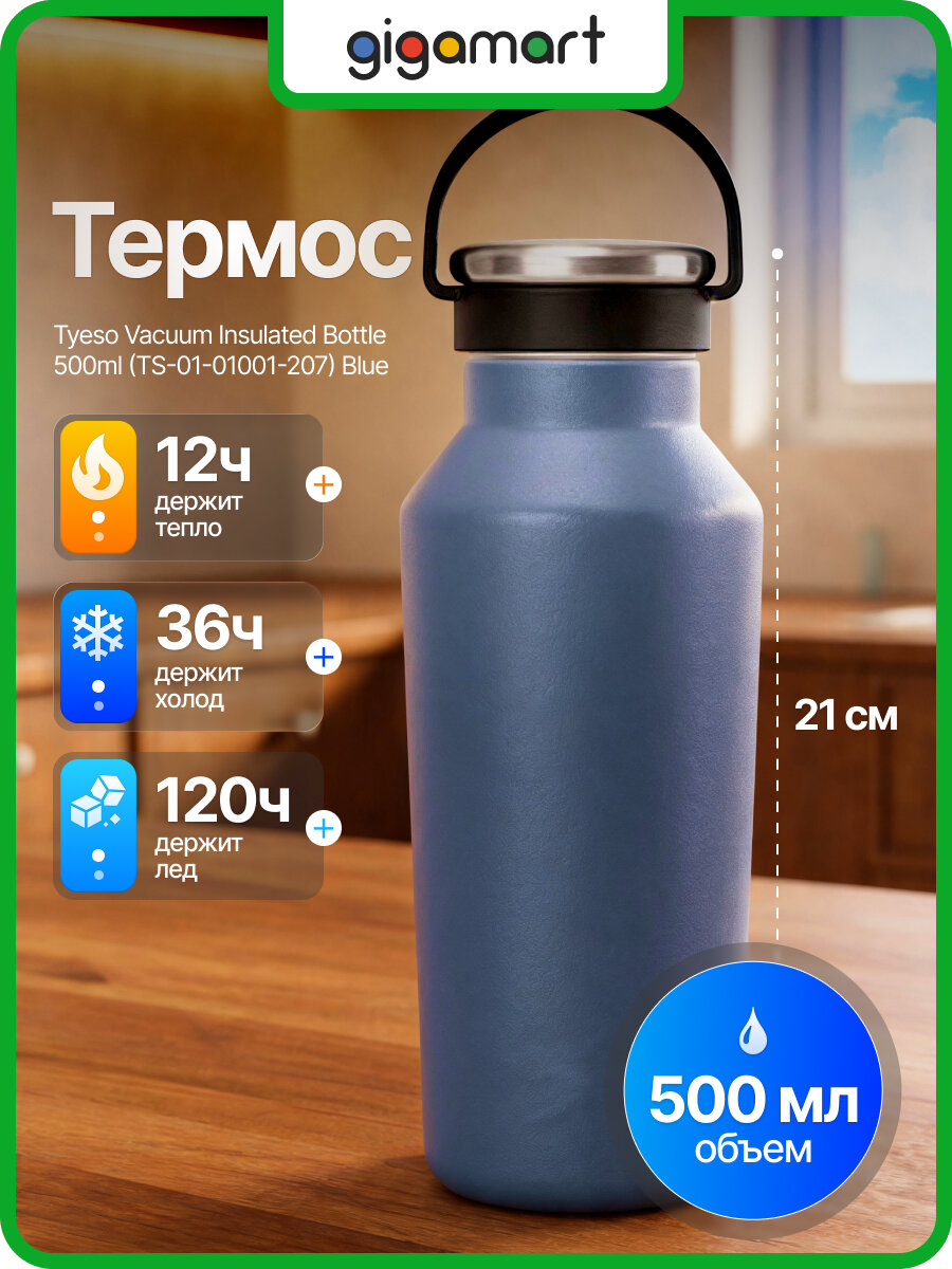 Термос Tyeso Vacuum Insulated Bottle 500ml (TS-01-01001-201) Blue
